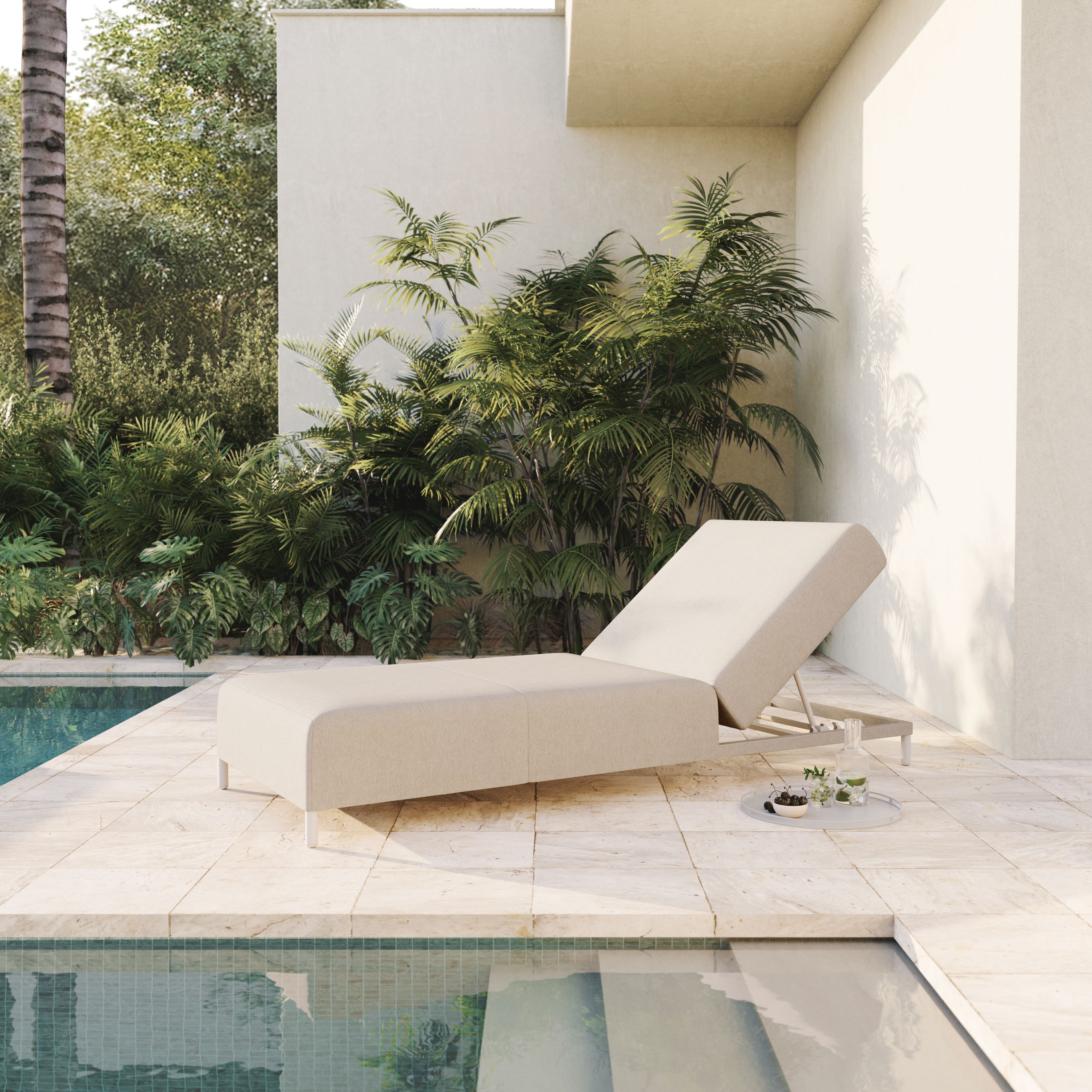 Element Sonnenliege | Verstellbar | Alu | Quarzbeige